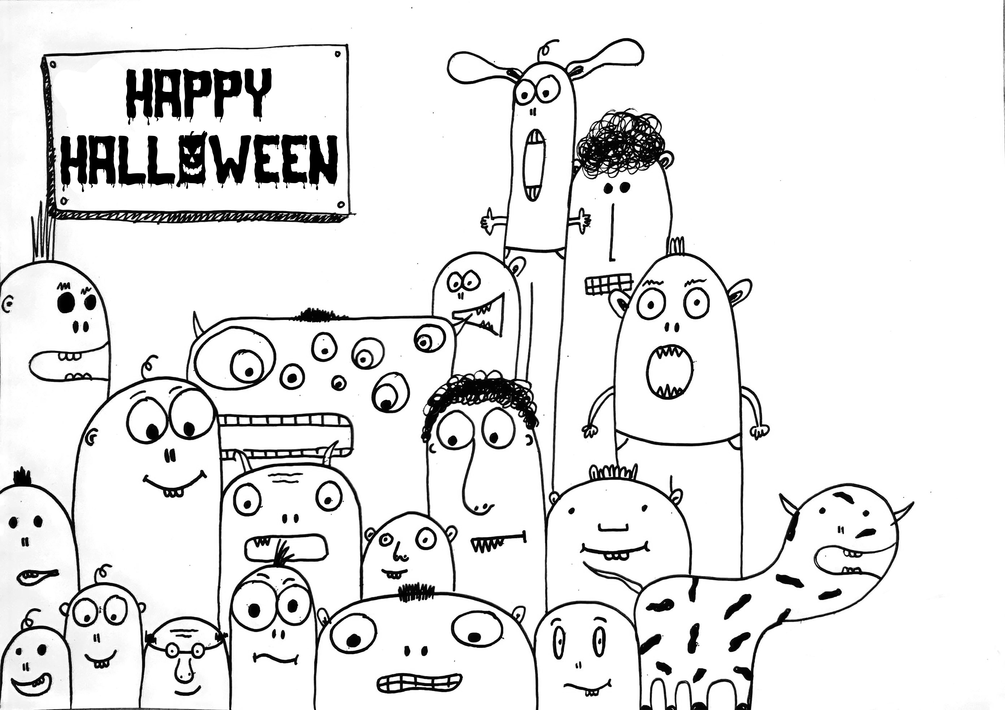 Free Downloadable: Halloween Monster Colour In Sheets – Mr Arteest